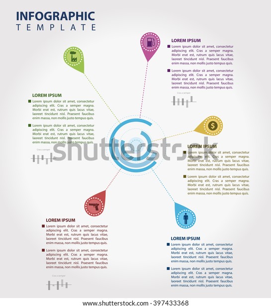 Color Infographic Template Chart Icons Stock Vector (Royalty Free ...