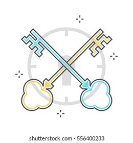 Color Line Customer Activation Concept Illustration Stock Vector ...