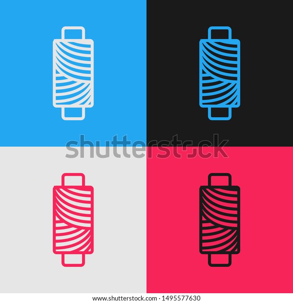 Color Line Sewing Thread On Spool Stock Vector (Royalty Free ...