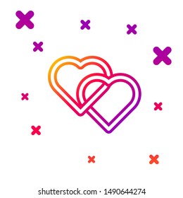 Color Line Two Linked Hearts Icon Stock Vector (Royalty Free ...