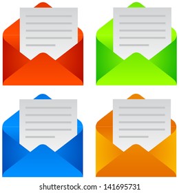 Color Mail Icon Set Stock Vector (Royalty Free) 141695731 | Shutterstock