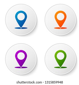 Color Map Pin Icon Isolated On Stock Vector (Royalty Free) 1315859948 ...