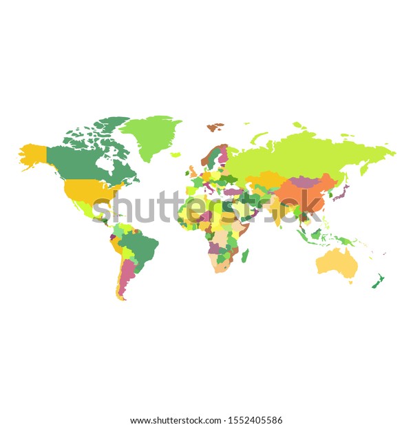Color Map World Divided Into Countries Stock Vector (Royalty Free ...