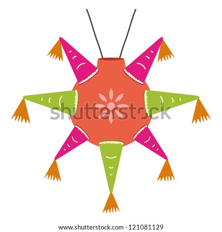 Color Mexican Pinata Shape Star Parties Stock Vector (Royalty Free ...