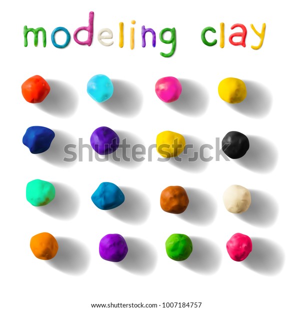 Color Modeling Clay Balls Set Isolated Stock Vector (Royalty Free ...