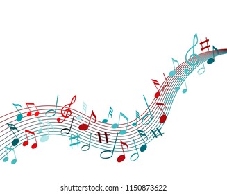 Color Music Notes On Solide White Stock Vector (Royalty Free ...