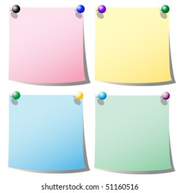 Color Notes Holding Pins Stock Vector (Royalty Free) 51160516 ...