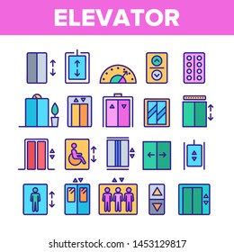Color Passenger Elevator Lift Vector Linear Stock Vector (Royalty Free ...