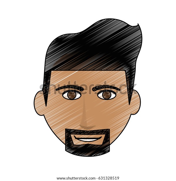 Color Pencil Cartoon Front Face Man Stock Vector (Royalty Free ...