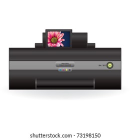 Color Photo Inkjet Printer Front View Stock Vector (Royalty Free ...