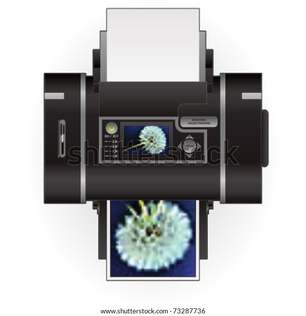 Color Photo Inkjet Printer Top View Stock Vector (Royalty Free ...