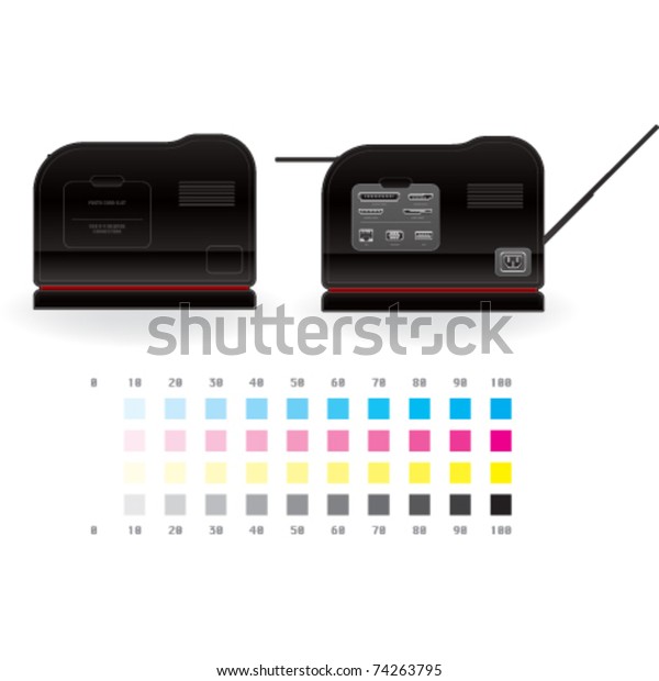 Color Photo Laserjet Printer Side View Stock Vector (Royalty Free ...
