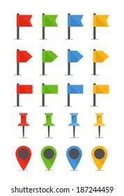Color Pins Flags Collection Stock Vector (Royalty Free) 187244459
