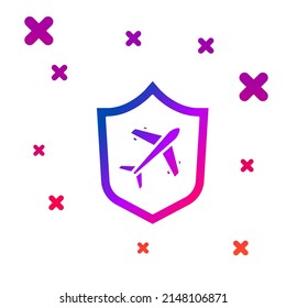 Color Plane Shield Icon Isolated On Stock Vector (Royalty Free ...