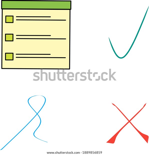 Color Planning Sheet Check Mark Stock Vector (Royalty Free) 1889856859 ...