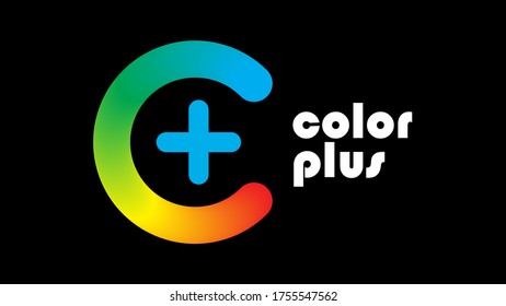 Color Plus Logo Gradation Black Background Stock Vector (Royalty Free ...