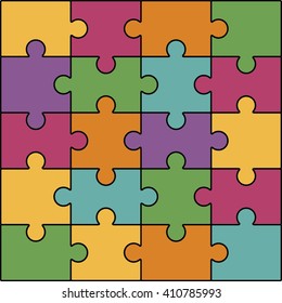 Color Puzzle Vector Stock Vector (Royalty Free) 410785993