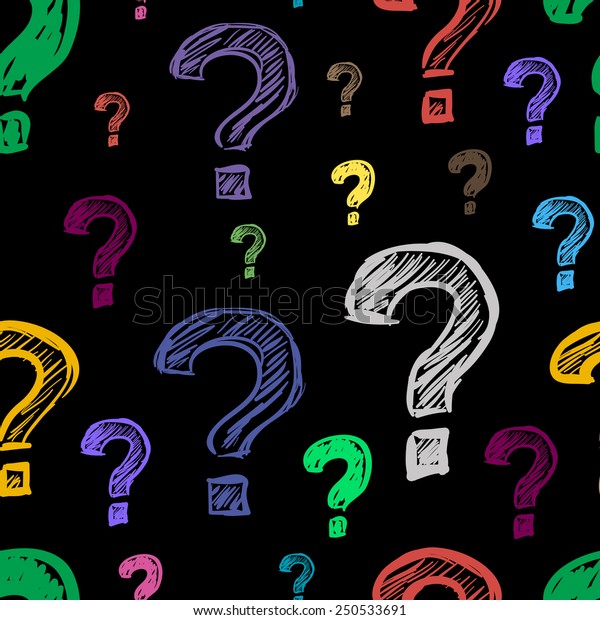Color Question Marks On Black Background Stock Vector (Royalty Free ...