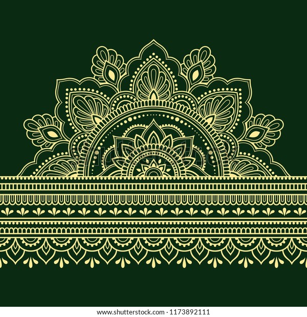 Color Seamless Borders Mandala Design Application Stock Vector (Royalty ...