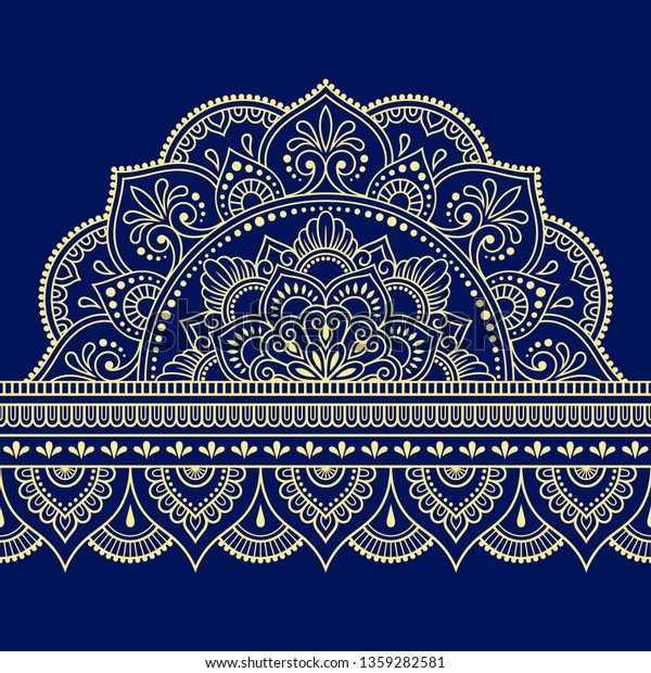 Color Seamless Borders Mandala Design Decoration: vetor stock (livre de ...