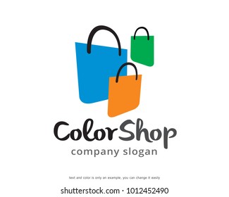 Color Shop Logo Template Design Vector Stock Vector (Royalty Free ...
