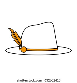 Color Silhouette Image Explorer Hat Feather Stock Vector (Royalty Free ...