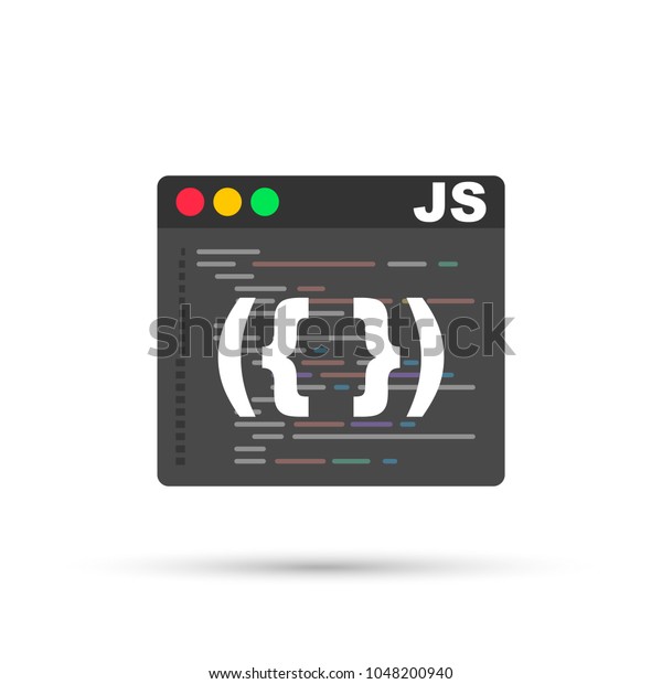 Color Silhouette Programming Window Code Javascript Stock Vector Royalty Free 1048200940