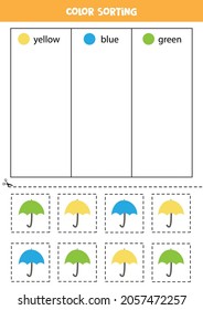 Color Sorting Kids Sort Cute Cartoon Stock Vector (Royalty Free ...