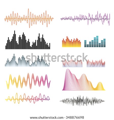 Color Sound Waves Audio Wave Graph 스톡 벡터(사용료 없음) 348876698 - Shutterstock