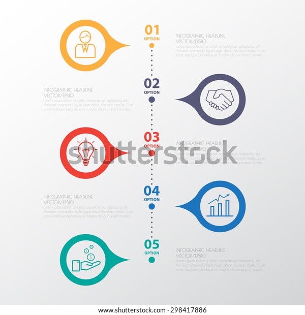 Color Step Design Clean Number Timeline Stock Vector (Royalty Free ...