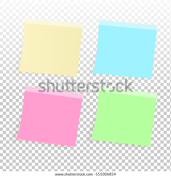 Color Sticky Note Isolated On Transparent Stock Vector (Royalty Free ...