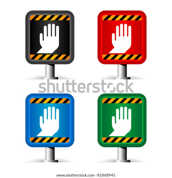 Color Stop Signs Isolated On White Stock Vector (Royalty Free) 81868945 ...