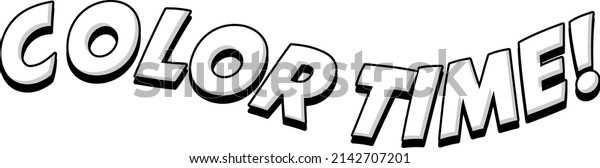 Color Time Text Banner Black White Stock Vector (Royalty Free ...