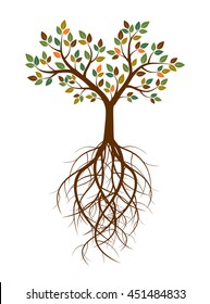 Color Tree Roots Vector Illustration: เวกเตอร์สต็อก (ปลอดค่าลิขสิทธิ์ ...