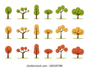 Color Trees Set Three Colors Stock Vector (Royalty Free) 185439788 ...