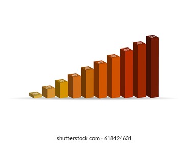 3d Illustration Orange Raising Charts Over Stock Illustration 36757060 ...