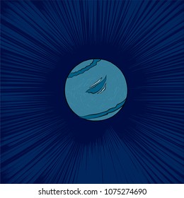 Color Vector Drawing Planet Neptune Solar Stock Vector (Royalty Free ...