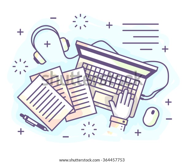 Color Vector Illustration Modern Linear Style Stock Vector (Royalty ...