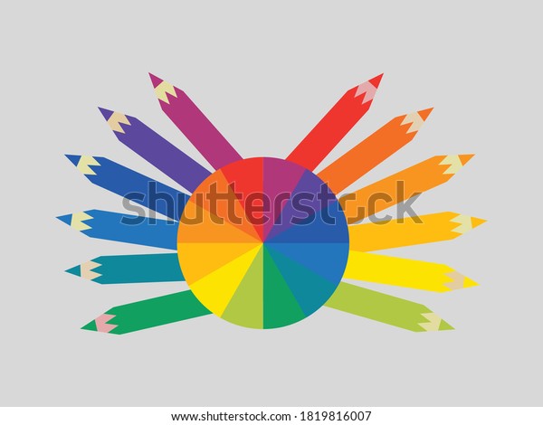 Color Wheel Colors Pencils Vector Stock Vector (Royalty Free ...