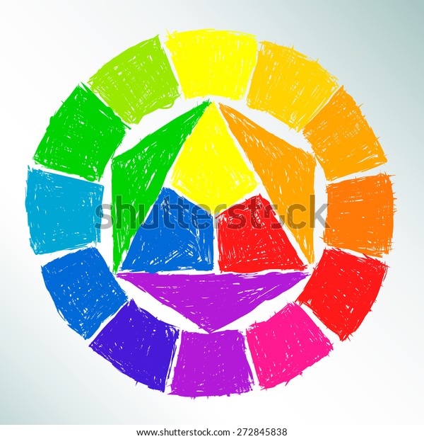 Color Wheel Drawn Pencil Color Spectrum Stock Vector (Royalty Free ...
