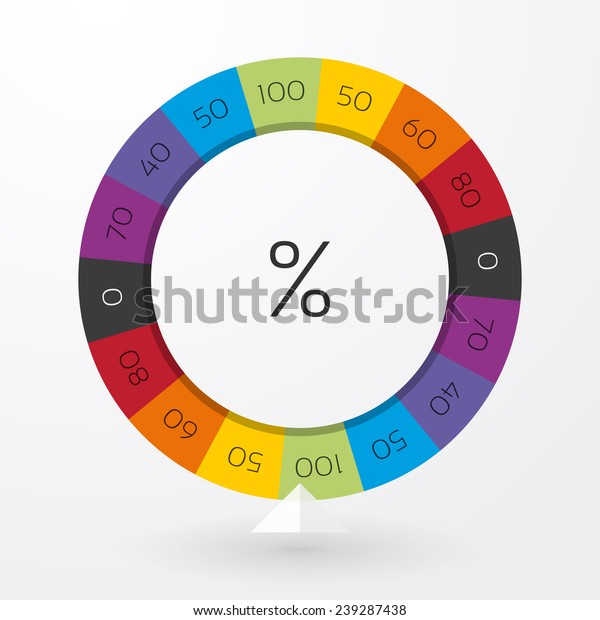 Color Wheel Fortune Arrow Indicators Percent: vector de stock (libre de ...