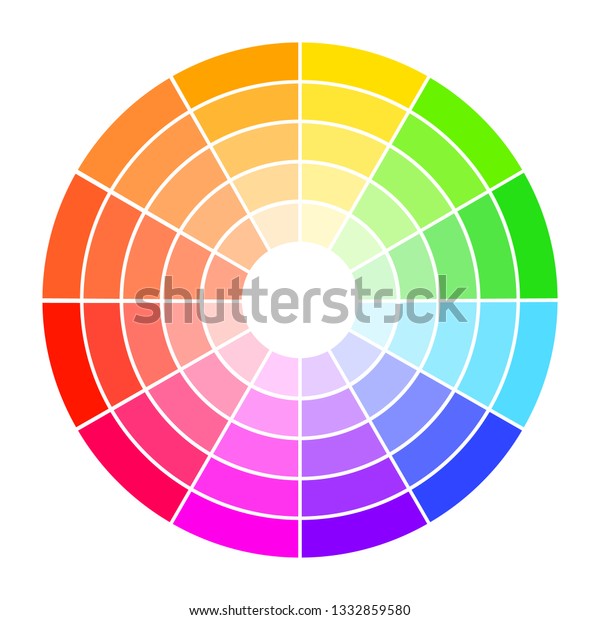 Color Wheel Guide Saturation Highlight Colour 库存矢量图（免版税）1332859580 ...