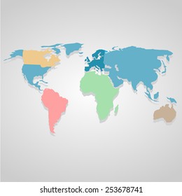 Color World Map Icon Great Any Stock Vector (Royalty Free) 253678741 ...