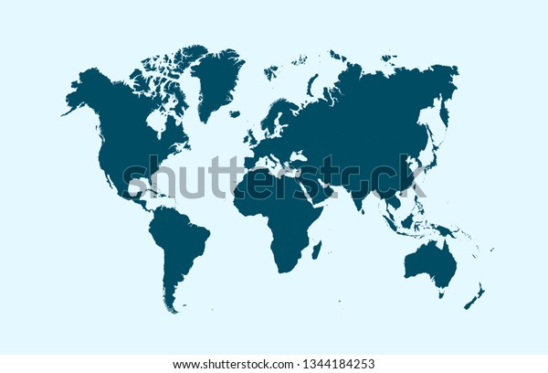 Color World Map Vector Stock Vector (Royalty Free) 1344184253 ...