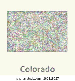 Colorado Line Art Map Stock Vector (Royalty Free) 282119027 | Shutterstock