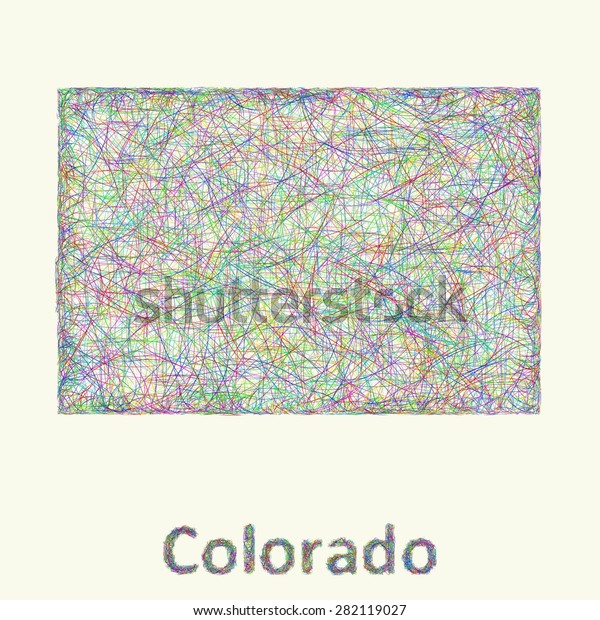 Colorado Line Art Map Stock Vector (Royalty Free) 282119027 | Shutterstock