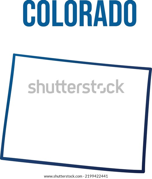Colorado State Outline Blue Gradient Map Stock Vector (Royalty Free ...