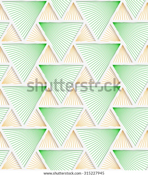 Colored 3d Green Orange Striped Triangles Stock Vector (Royalty Free ...
