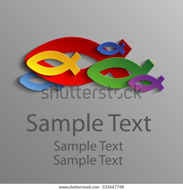 Colored Abstract Christian Fish Stock Vector (Royalty Free) 333667748 ...
