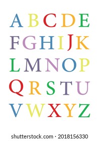 Colored Alphabet Poster Isolated Letters Abc Stock Vector (Royalty Free ...